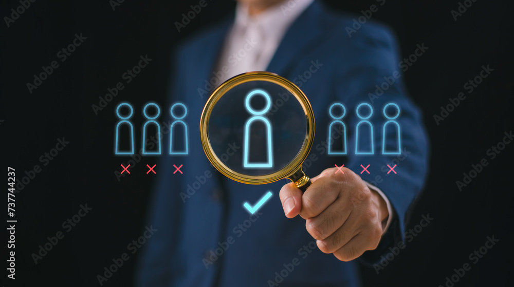 Foto de Businessman or HR search select man icon group. HRM, Human ...