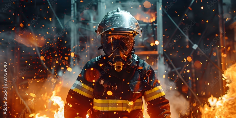 A firefighter in training practices essential fire fighting techniques ...