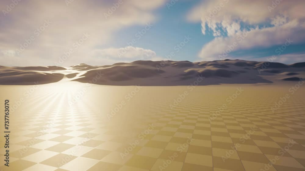 3D desert map modeling. Low poly land. Low-poly CGI mountains. Desert ...