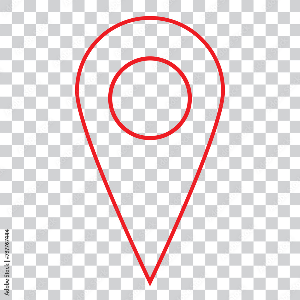 Vetor de location pin icon on transparent. map marker sign. flat style ...