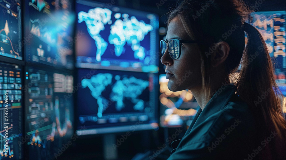 Cybersecurity operations center in action protecting against cyber ...