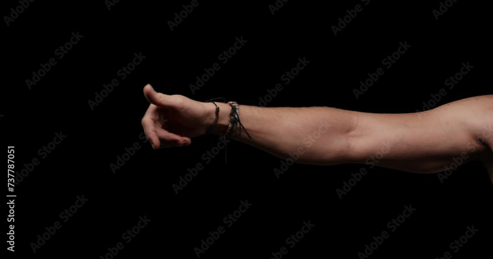 Hand gestures with alpha channel. "piss off" gesture, muscular male arm ...