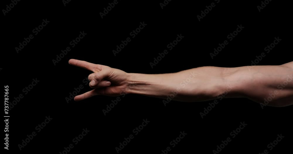Vidéo Stock Hand gestures with alpha channel. Pre keyed. Muscular male ...
