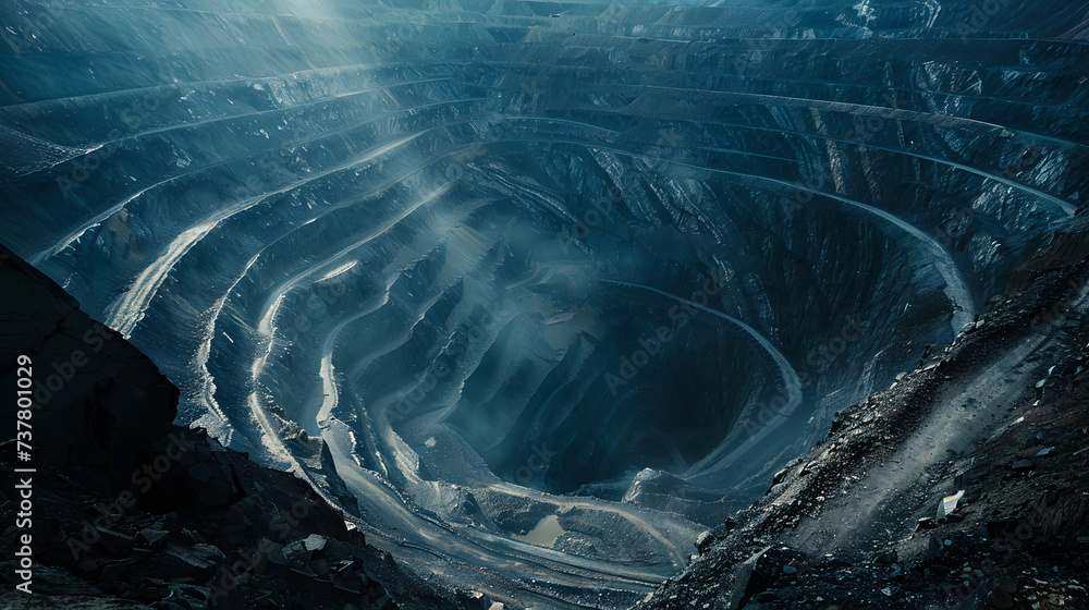An open-pit mine for the extraction of rare earth elements. Stock Photo ...
