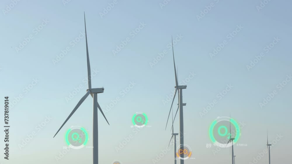 Wind turbine spinning release oxygen and absorb carbon dioxide with ...