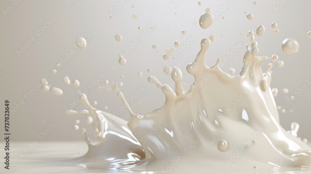 Splash of milk with clipping path. 3D illustration, milk, liquid, drink ...