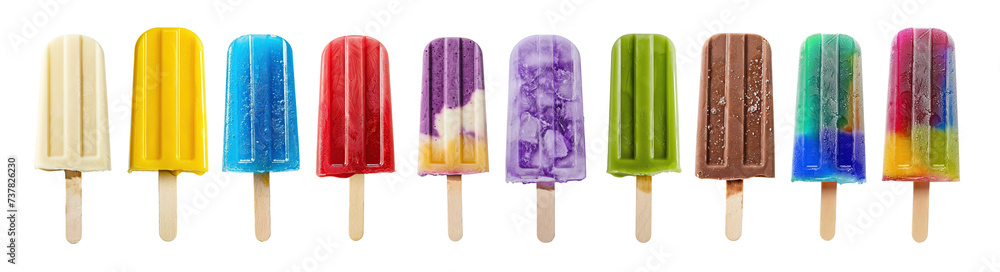 Ice popsicle lolly on transparent background cutout. Isolated cutout on ...