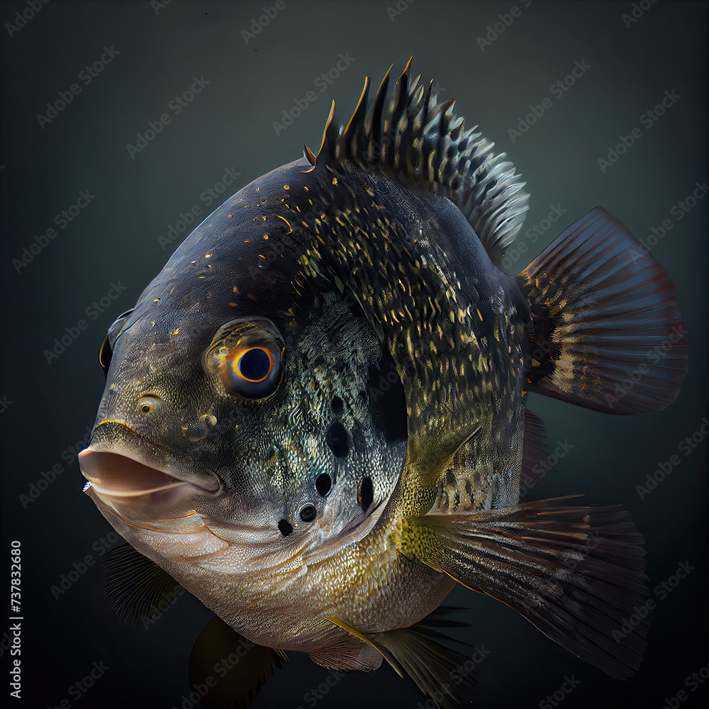 Crappie Fish Portrait with Artistic Studio Background Stock Photo ...