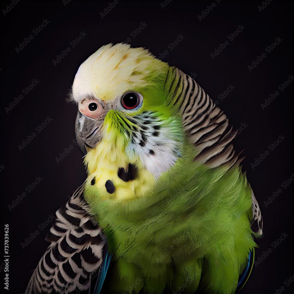 Vibrant Parakeet Portrait in Professional Studio Setting Stock Photo ...