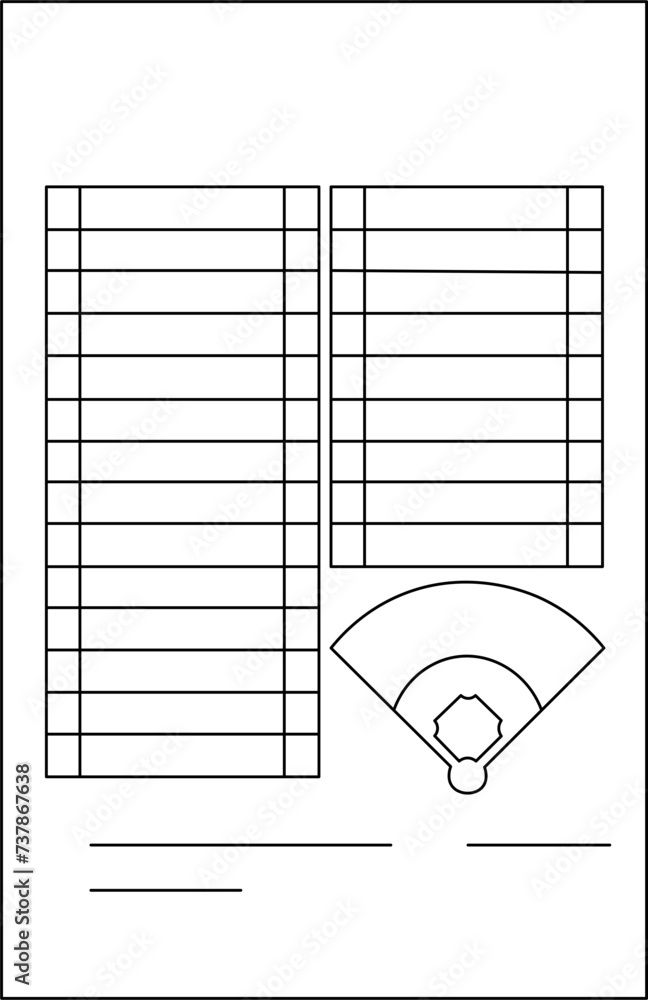 Photo & Art Print lineup card Outline Vector Illustration, panadesignteam