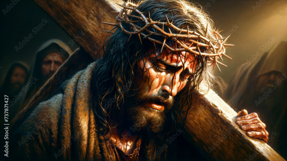The Road to Redemption: Jesus Christ' Agony Carrying the Cross in his ...