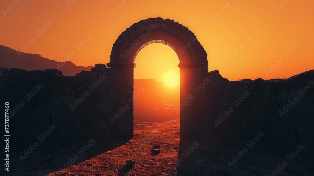 Equal Access Gateway: A silhouette of an open gateway with a path ...