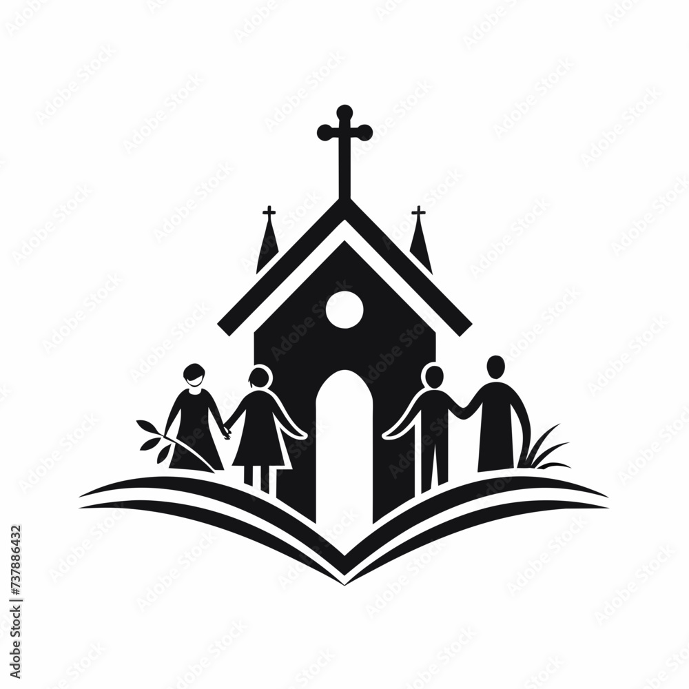 Community Church Logo design inspiration silhouette logo Stock Vector ...