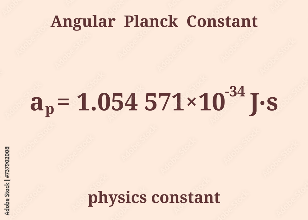 Angular Planck Constant. Physics constant. Education. Science. Vector ...