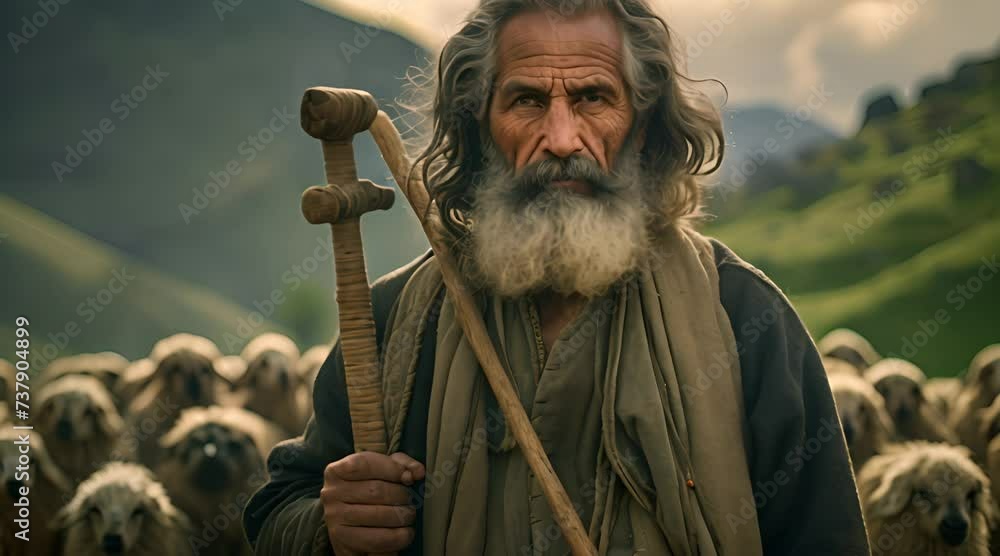 shepherd with a staff in hand reflect the age-old symbolism of their ...