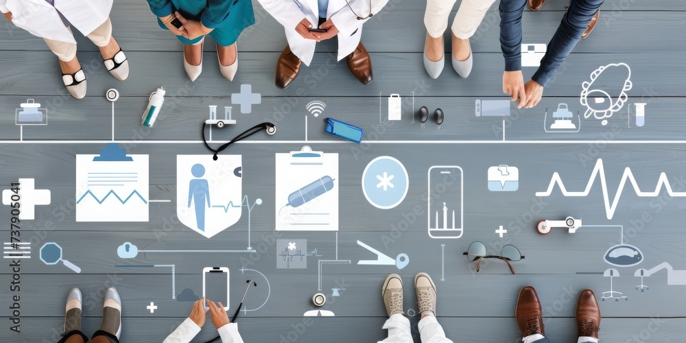 Healthcare Professionals Engaged in Collaborative Medical Planning Over ...