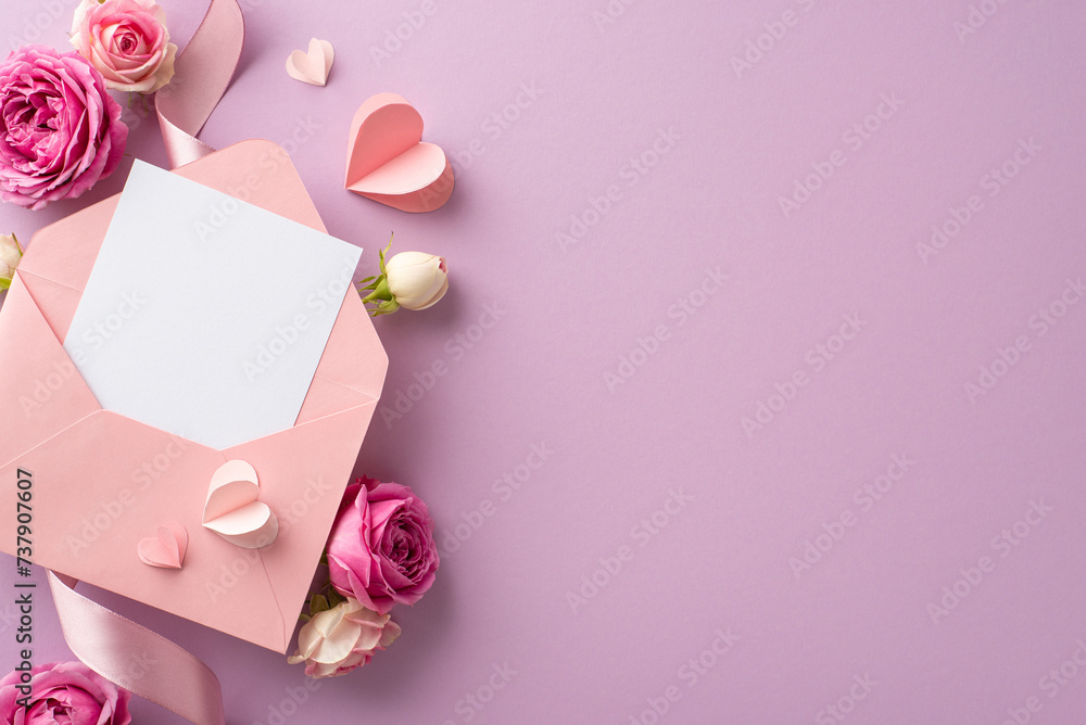 International Women's Day setup. Top view of letter spilling paper ...