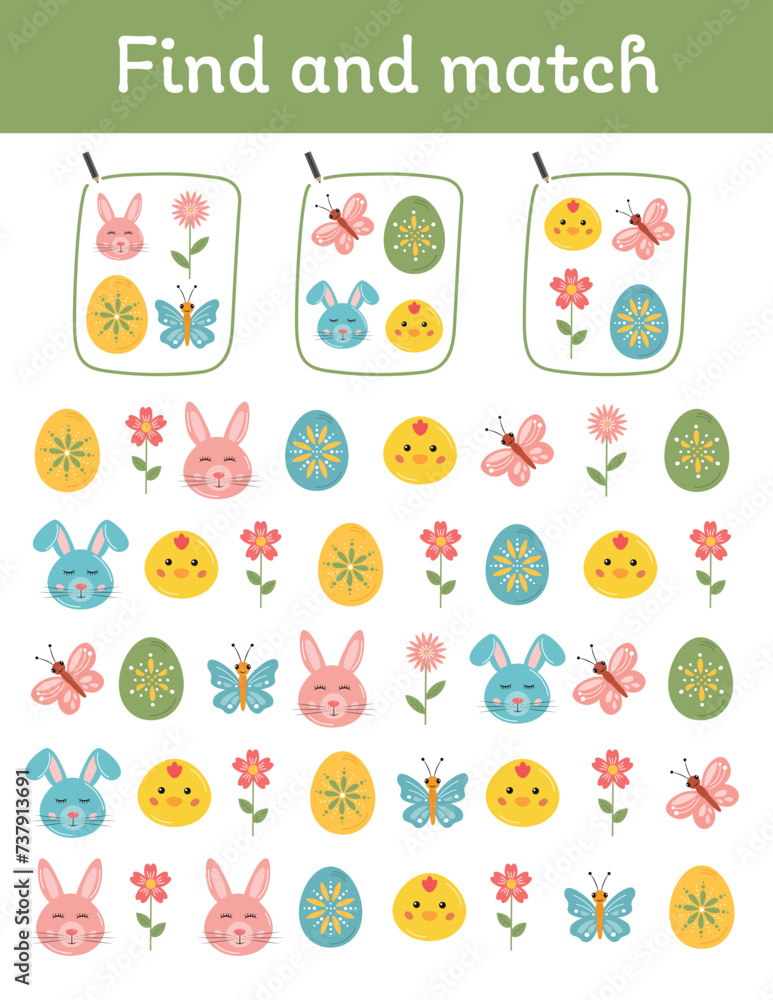 Easter worksheets for kids. Easter logic activity and game for ...