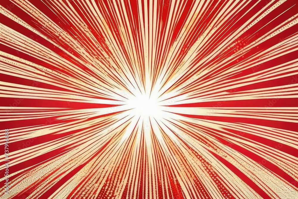 Starburst cartoon comic background. Pop art pattern with radial rays ...