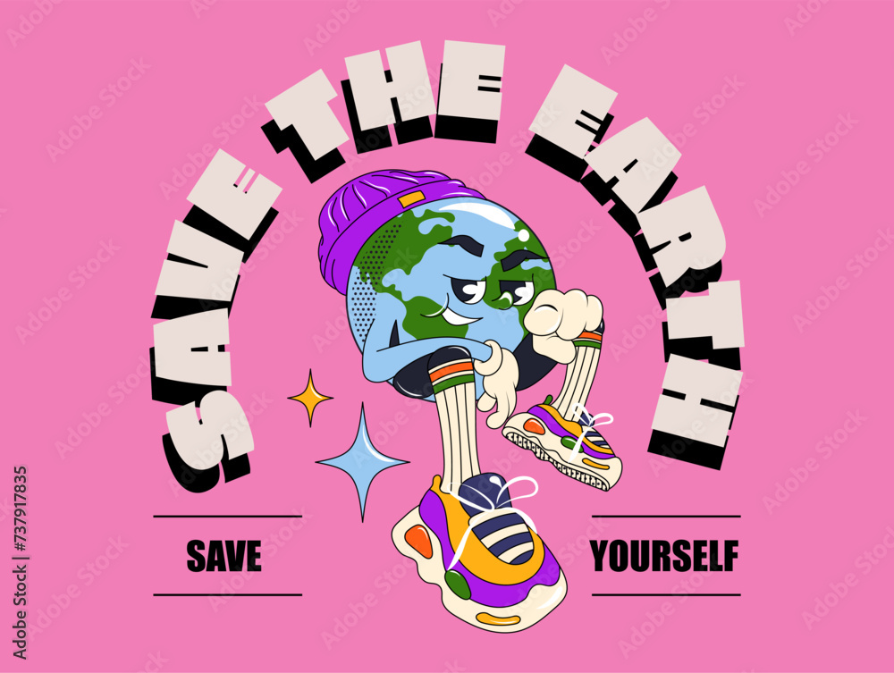 Collage vintage motivation poster or card design template with walking ...