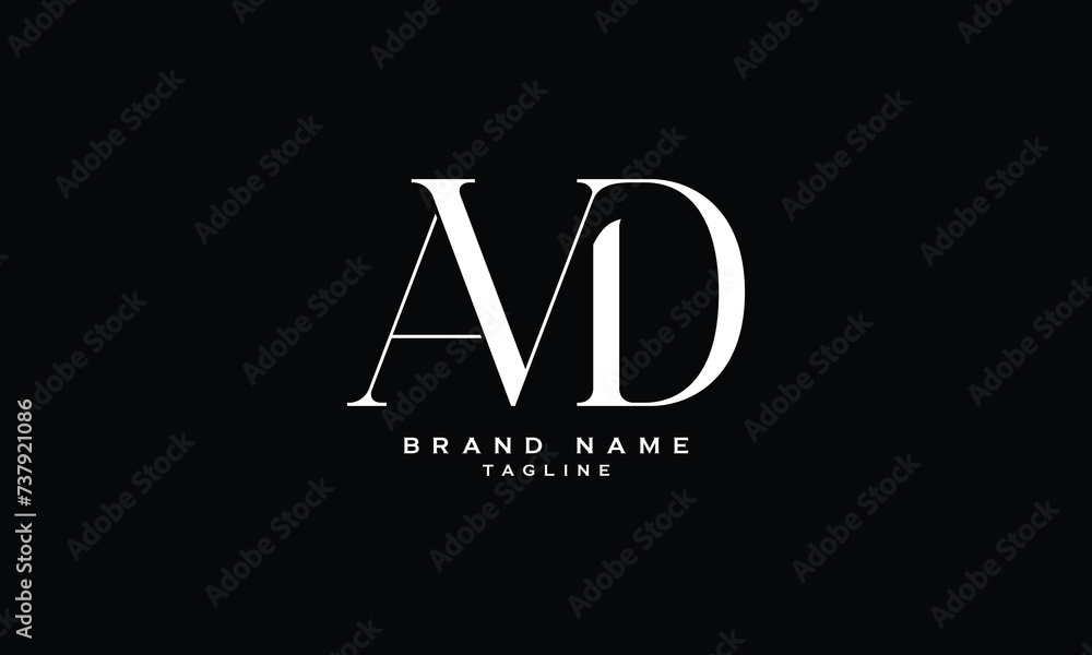 AVD, ADV, VAD, VDA, DVA, DAV, Abstract initial monogram letter alphabet ...
