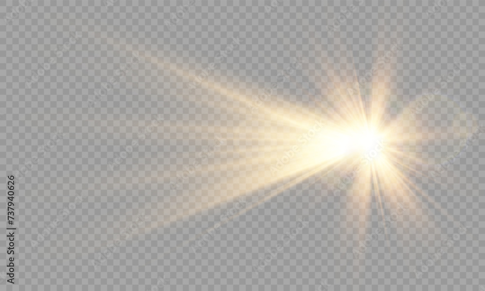 Light Vector with Sun Glare. Sun, Sunrays, and Glare in PNG Format ...