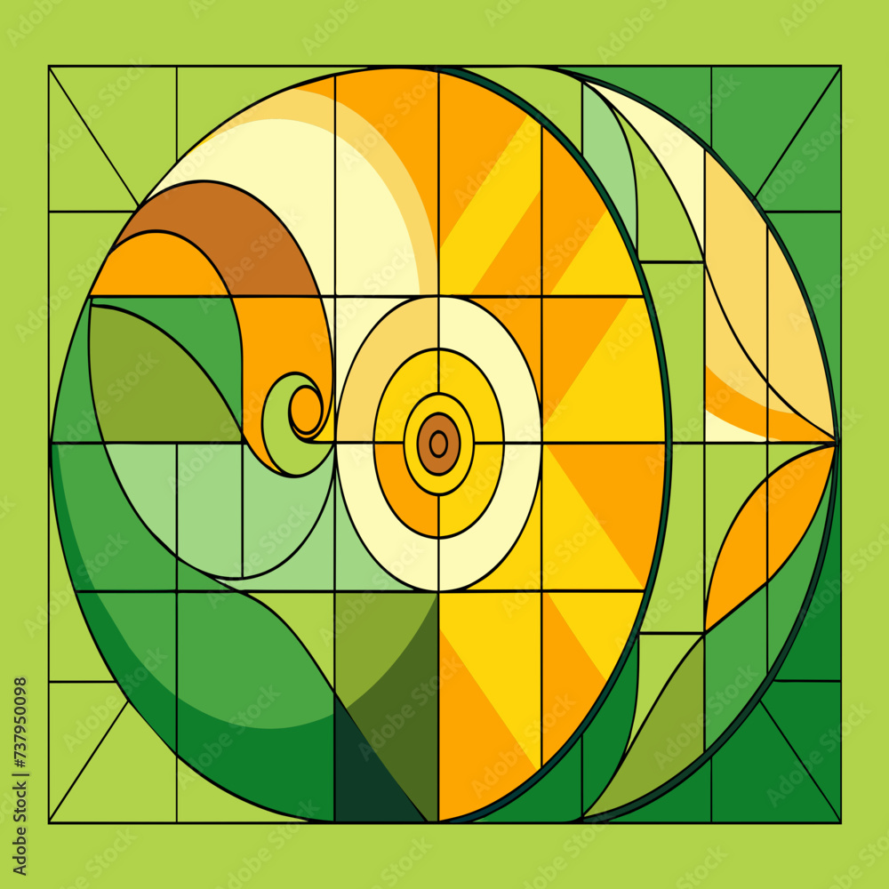 Geometric interpretations of the Fibonacci spiral in nature vektor ...