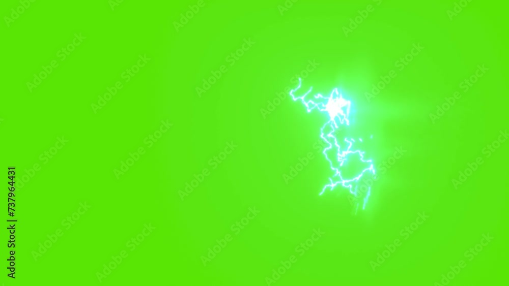 Lightning effect high quality green screen 4k, Abstract technology ...