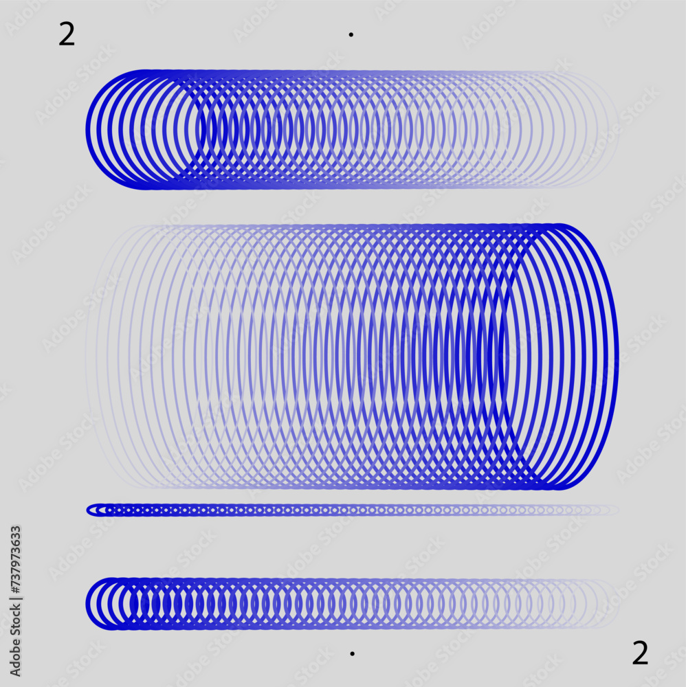 Blue concentric circular patterns creating a visual illusion of ...