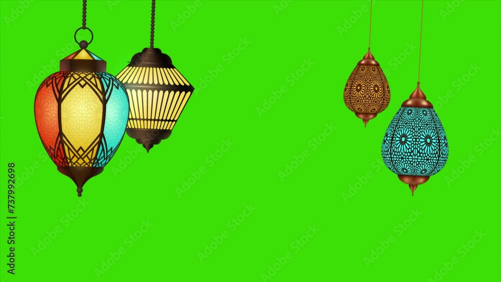 Ramadan Islamic lantern animation on a green screen. Ramadan lantern ...