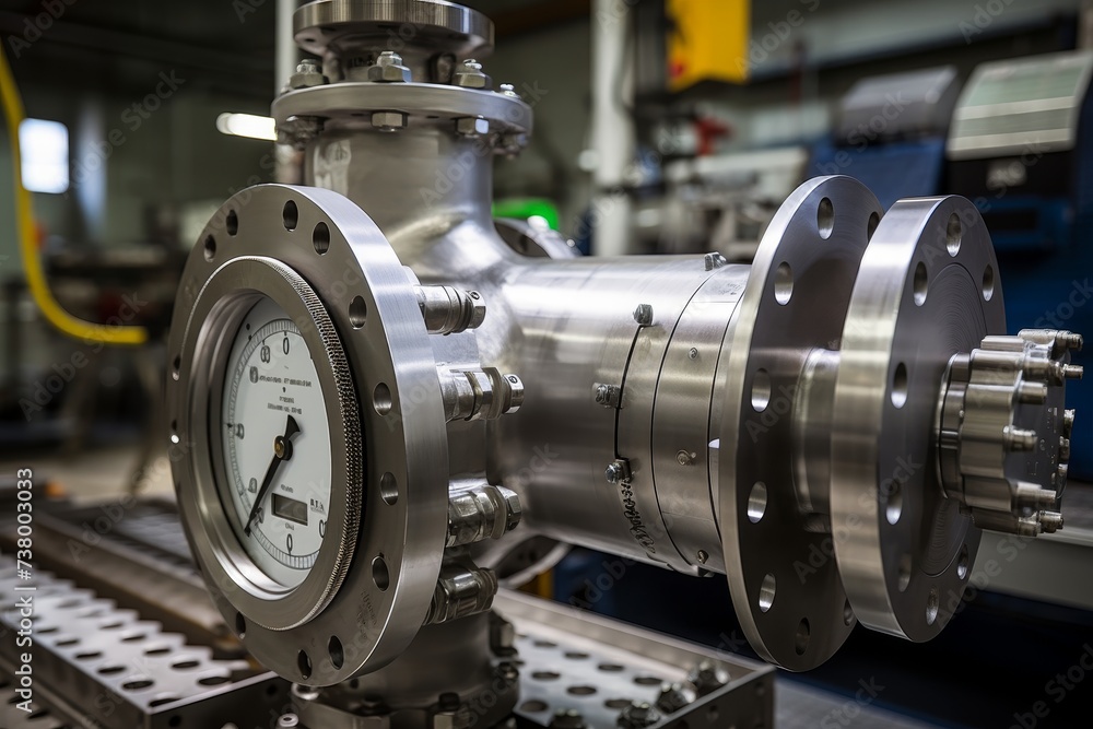 A detailed view of an orifice plate, a crucial component in the flow ...