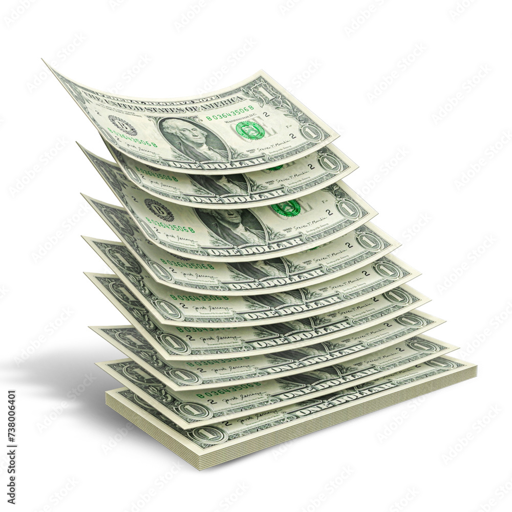 3D rendering of Stacks of United States of America Money 1 dollar ...