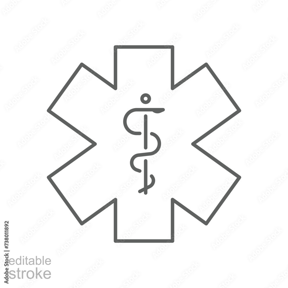 Emt Paramedic icon. Simple outline style. Ems, emergency, ambulance ...