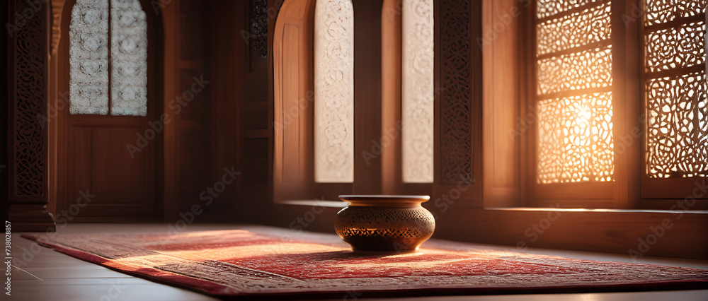 Islamic private prayer room for ramadhan kareem background b Stock ...