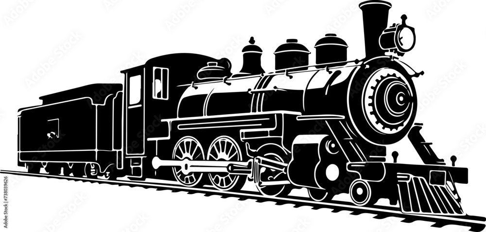Vecteur Stock Train SVG, Steam Engine SVG, Engine SVG, Train Clipart ...
