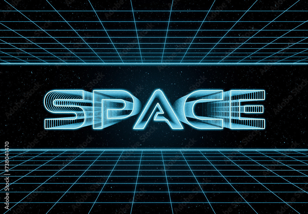 Synthwave 3D Neon Text Effect Mockup Stock Template | Adobe Stock