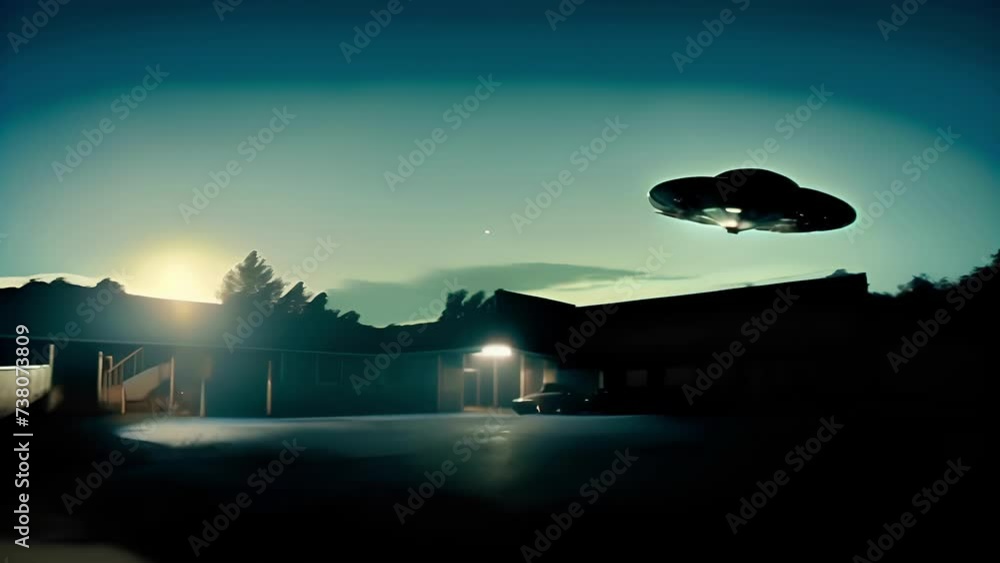 An unidentified flying object hovered in the sky, a mysterious light ...