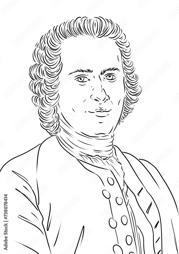 Jean-Jacques Rousseau, famous Genevan philosopher, 1712-1778 Stock ...