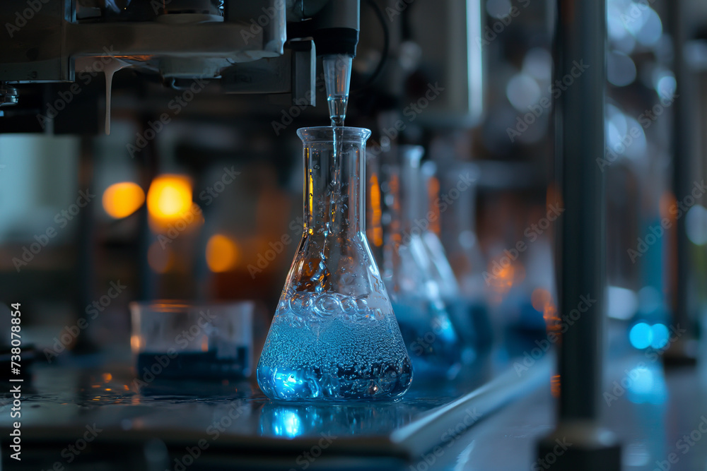 Working in the factory laboratory with scientists conducting chemistry ...