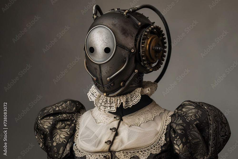 An innovative and distinctive portrayal of a Victorian maid robot with ...