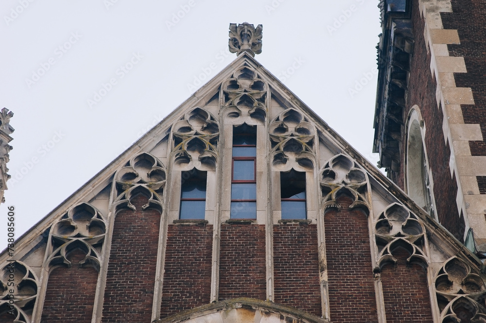 Ancient openwork stone roof. Church of Olga and Elizabeth in Lviv ...