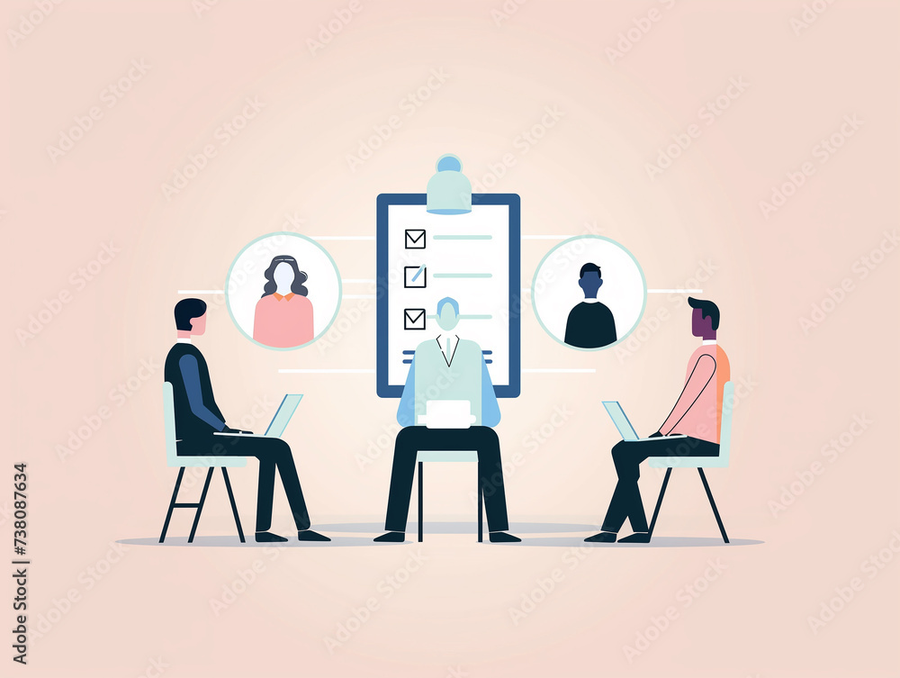 A illustration that represents an iconic image of finding the best job ...