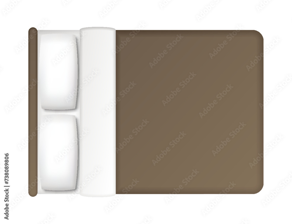 Interior furniture top view. Element for bedroom. Floor plan, view from ...