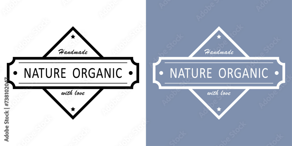 Vector illustration of an icon for handmade natural products, organic ...