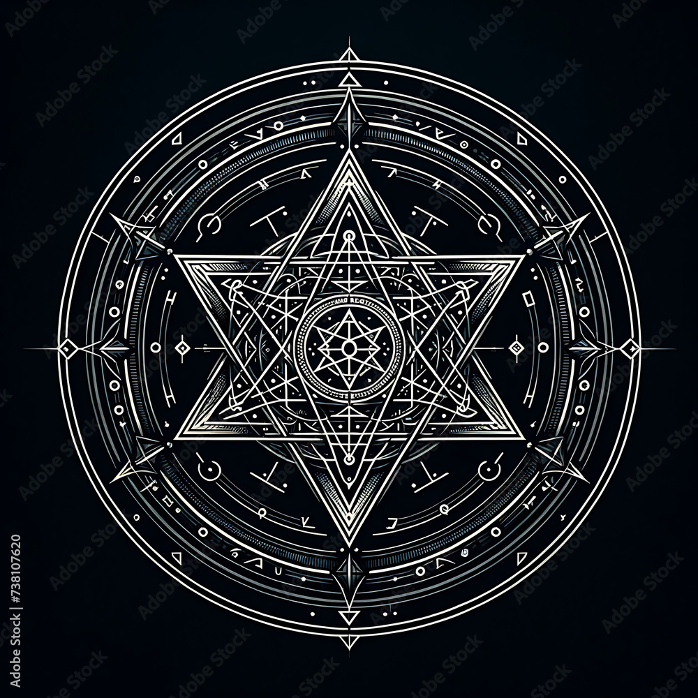 Magic circle collection, pentagram, magic symbol for witch and magician ...