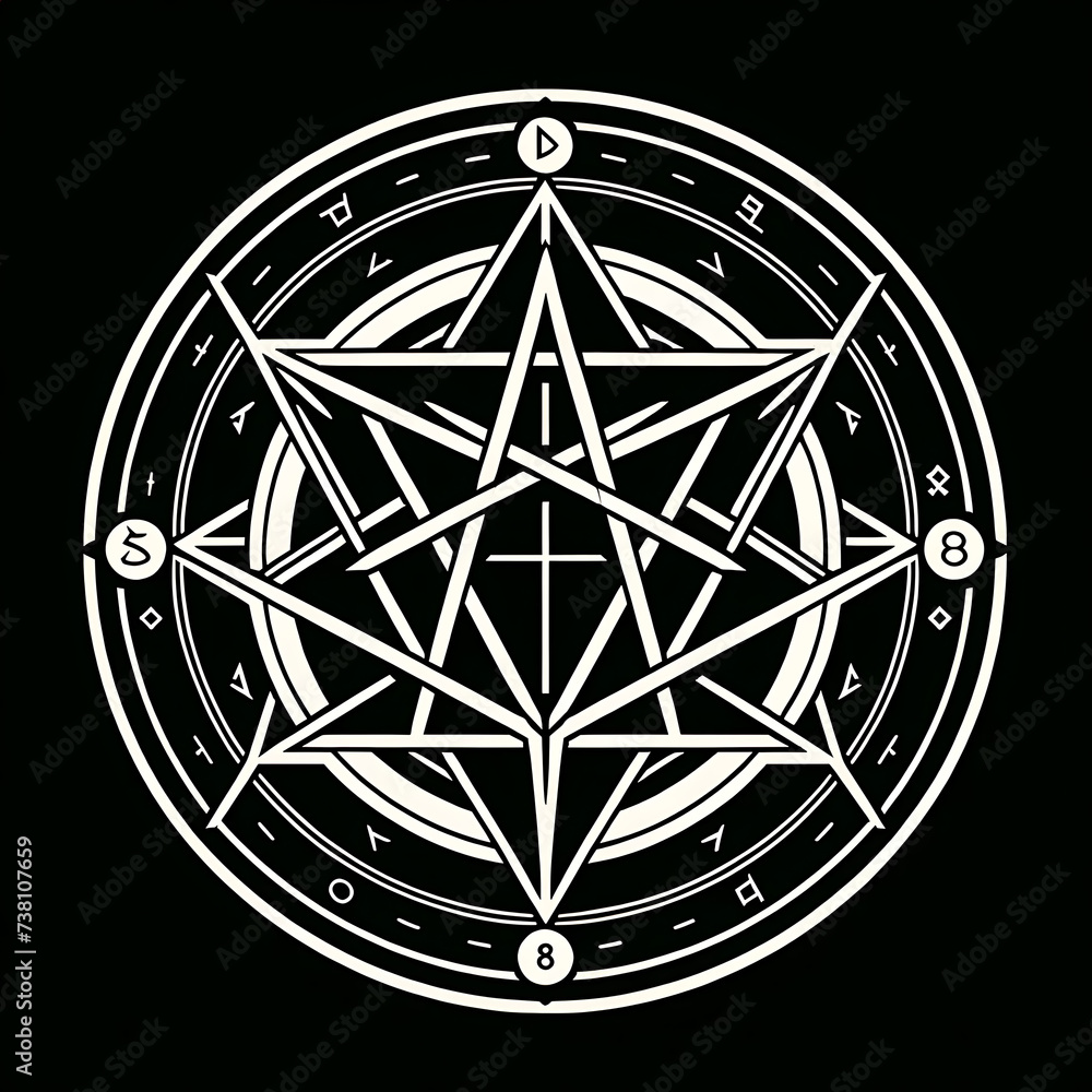Magic circle collection, pentagram, magic symbol for witch and magician ...