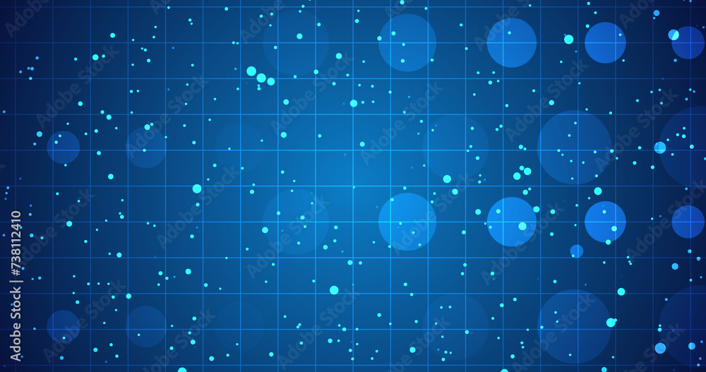 2D Particles and circles background animation. Stars lights and ...