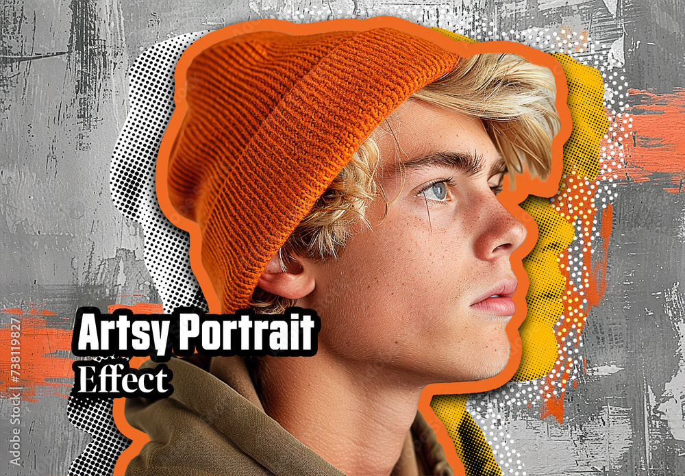 Artsy Portrait Effect Stock Template | Adobe Stock