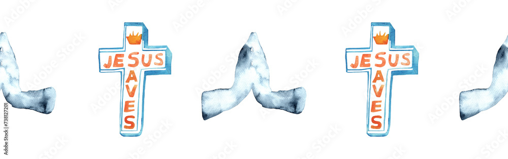 Watercolor hand drawn illustration thanksgiving to the Lord,christian ...