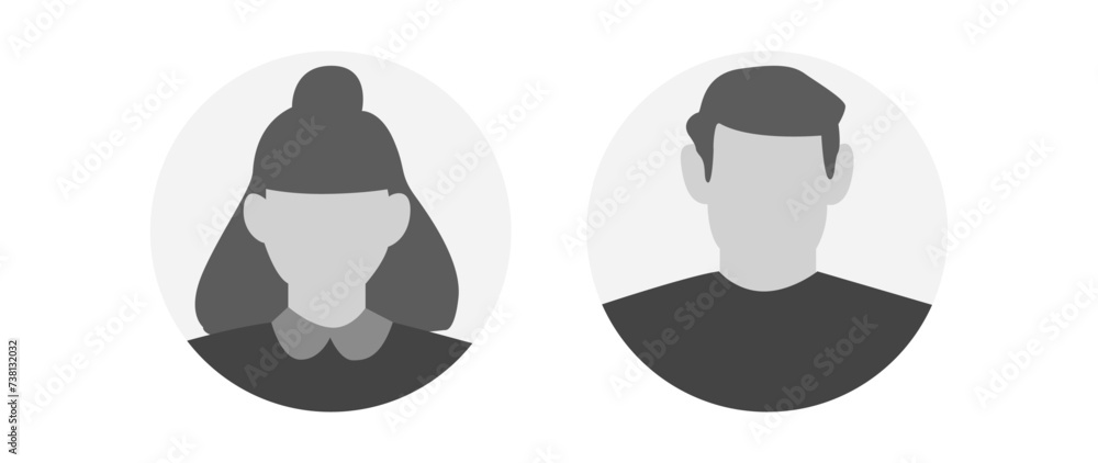 Vector flat illustration in black color. Avatar, user profile, person ...